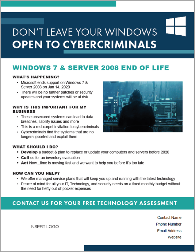 Windows 7 EOL Flyer | Office Equipment Financing | GreatAmerica